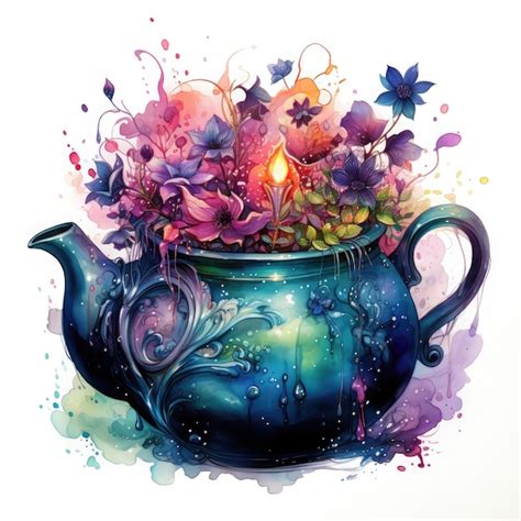 Watercolor Witchs Cauldron Illustration Generative Ai Premium Ai