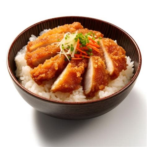 Premium Ai Image Chicken Katsu Recipe With Rice In Mini Bowl Isolated