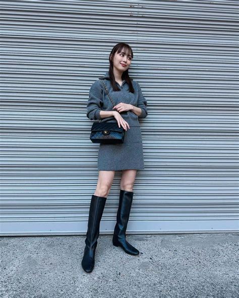 内田理央さんのインスタグラム写真 内田理央instagram「こないだの私服〜。 やっとニットが着れる季節になったね☺️ 👗