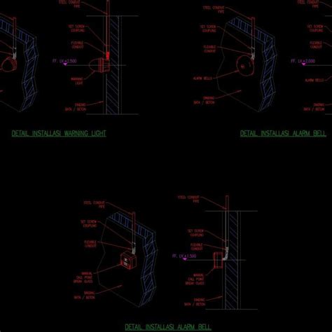 Call Point Bell And Light Alarm DWG Block For AutoCAD Designs CAD