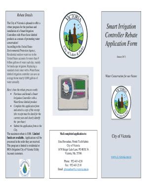 Fillable Online Smart Irrigation Controller Rebate Application Form City Of Victoria Fax