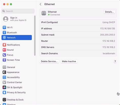 network preference pane