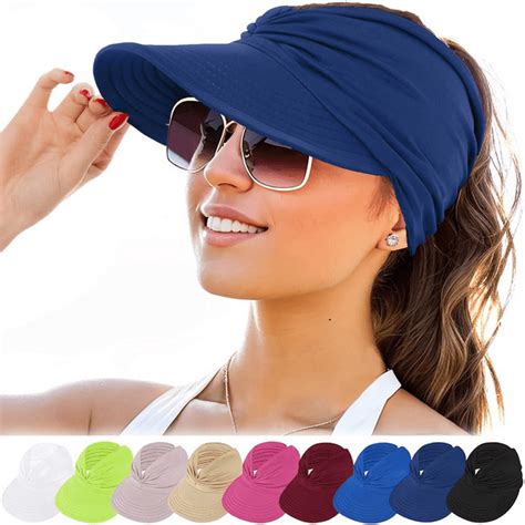 Womens Sun Visor Hat Wide Brim Sun Hats For Women Uv Protection Summer