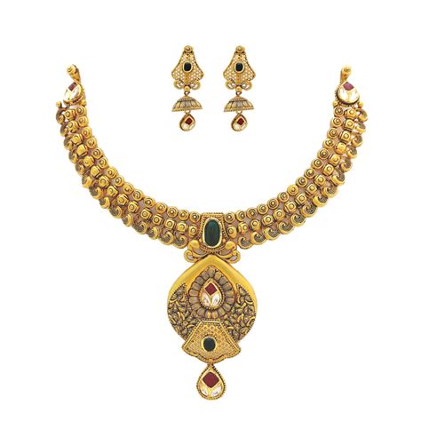 Glorious Antique Teardrop 22k Gold Necklace Set