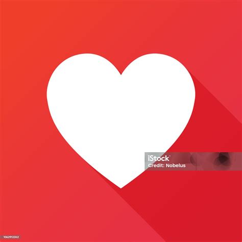심장 아이콘입니다 평면 디자인입니다 그림입니다 긴 그림자와 평면 디자인 스타일 2월에 대한 스톡 벡터 아트 및 기타 이미지