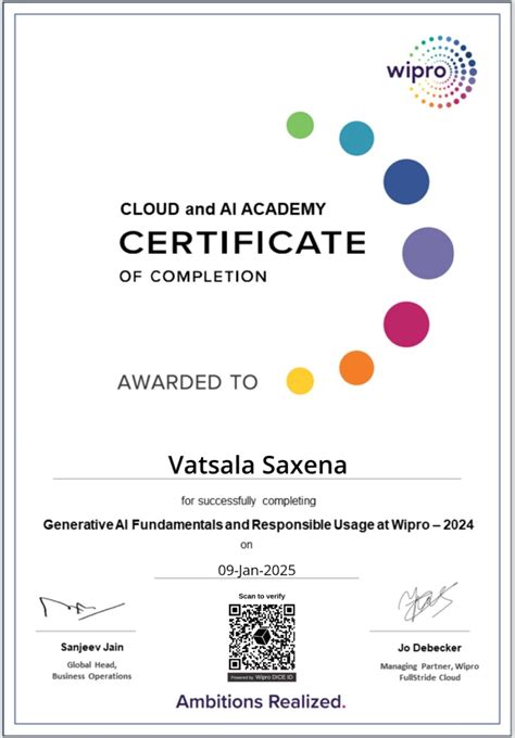 Learning Certification Wipro Genai Ai Vatsala Saxena