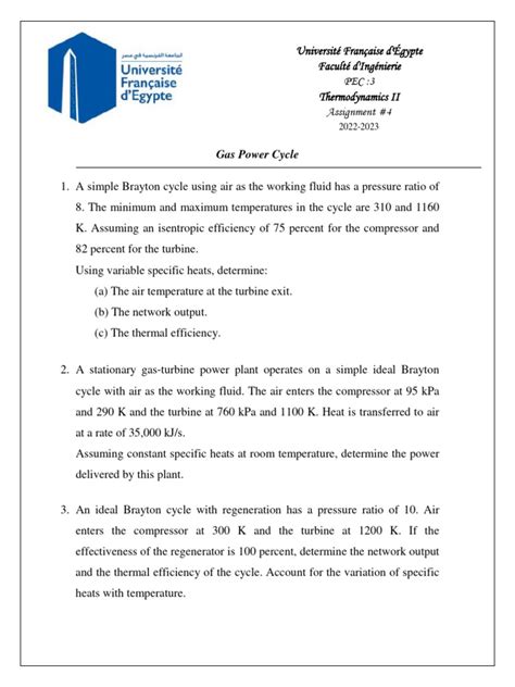 Assignment 4 Pdf Gas Turbine Temperature