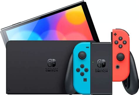 Игровая приставка Nintendo Switch OLED (черный, с неоновыми Joy-Con ...