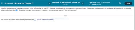 Solved Homework Homework Chapter 5 Question 4 Warm Up 5 4