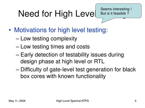 Ppt High Level Test Generation For Gate Level Fault Coverage