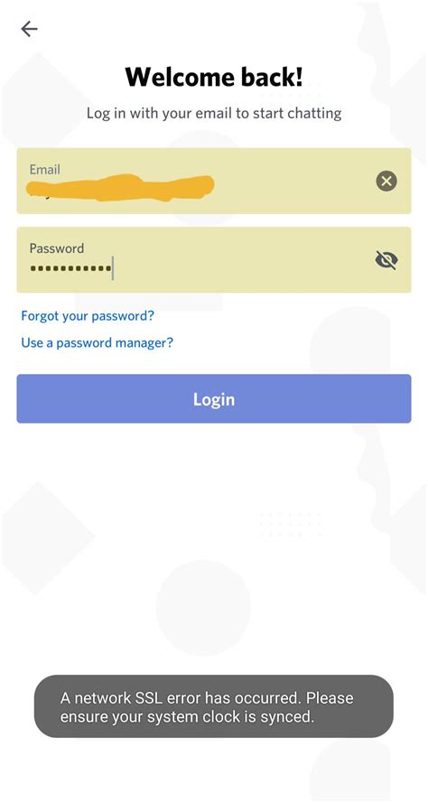 So Discord Keeps Giving Me This Ssl Error On Mobile And I Cant Afford
