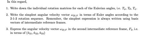 Solved Problem 1 15 Points Recall The Eulerian Angles Chegg