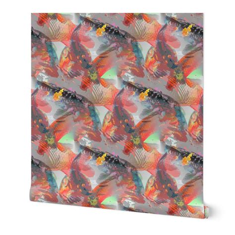 Japanese Koi Friends Wallpaper Spoonflower