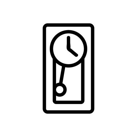 Rectangular Pendulum Clock Device Icon Vector Outline Illustration
