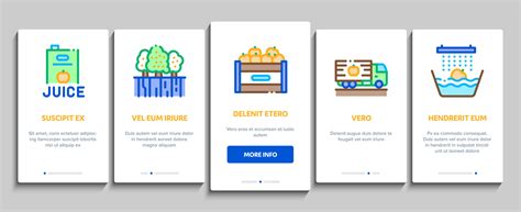 Juice Production Plant Onboarding Elements Icons Set Vector 17348920