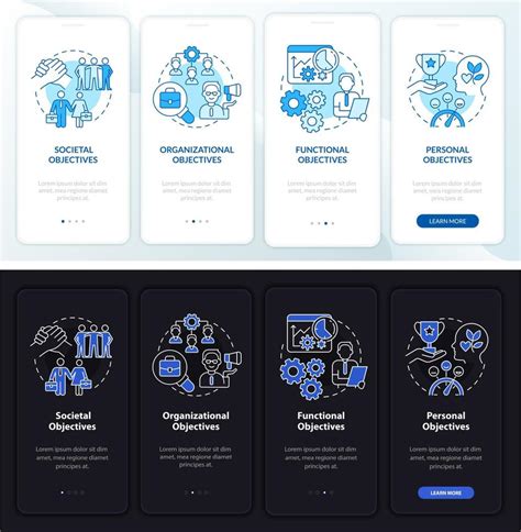 Objective Of Hr Management Night Day Mode Onboarding Mobile App Screen