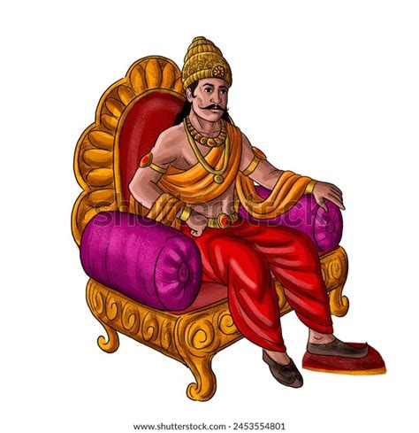 Indian King Very Intelligent Brave Faced Stock Illustration 2453554801