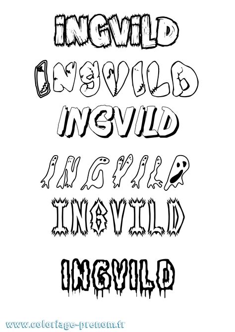 Coloriage Du Prénom Ingvild à Imprimer Ou Télécharger Facilement