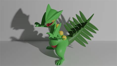 STL File Sceptile Pokemon 3D Print Model 3D Printable Design To