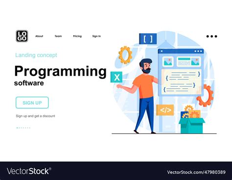 Programming Software Web Concept Developer Vector Image