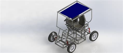 太阳能电动汽车solidworks 2016模型图纸下载 懒石网