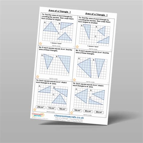 year 6 area of a triangle counting squares varied fluency resource