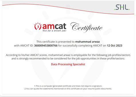 Mohammad Arwaz On Linkedin I Have Got A Certificate From Amcat Of Data Processing Analisation