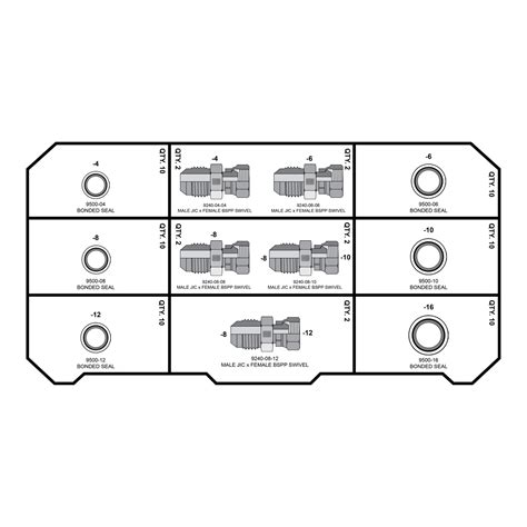 Bspp Female Jic Bspp Seals Fitting Pack