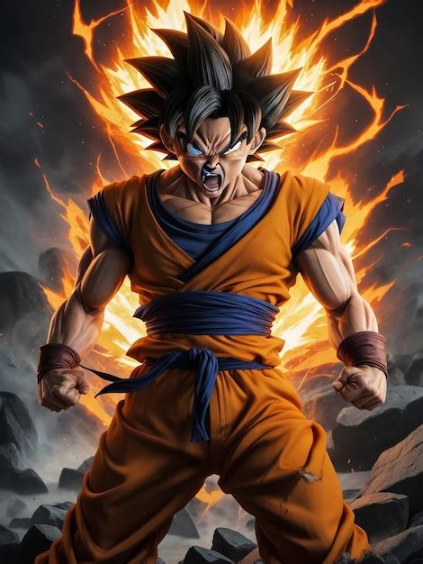 Premium Ai Image Cartoon Artistic Image Of Ultra Instinct Goku Fused