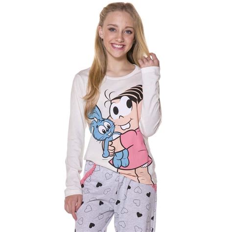 Pijama Juvenil Feminino Turma Da Mônica