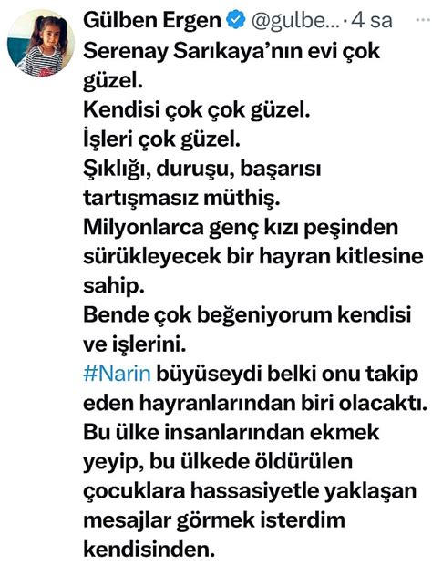 Serenay Sar Kaya Dan Kendisini Hedef G Steren G Lben Ergen E Yan T
