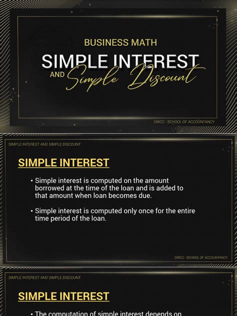 Simple Interest And Discount Part1 Pdf Interest Present Value