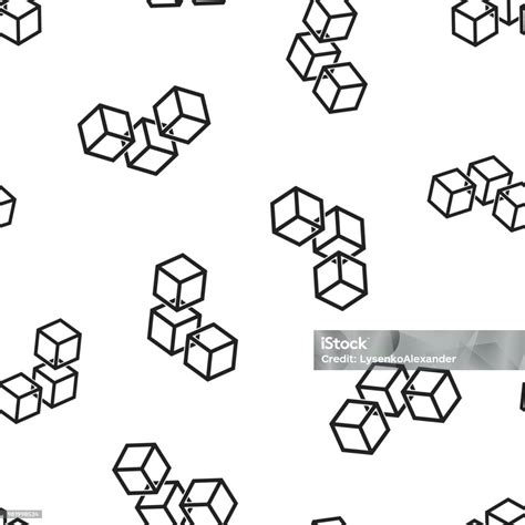 Vetores De Blockchain Tecnologia Ícone Sem Costura De Fundo Ilustração