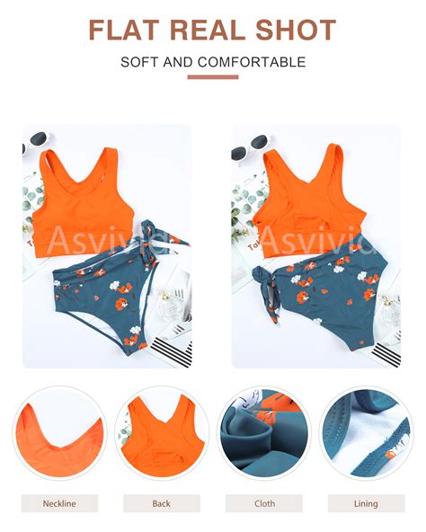 Shewin Women Bikini Sets 2 Piece Swimsuits Floral Print Bathing Suits