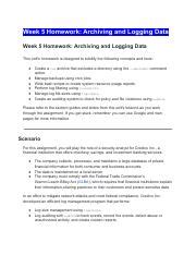 Harchiving And Logging Data Pdf Week Homework Archiving And