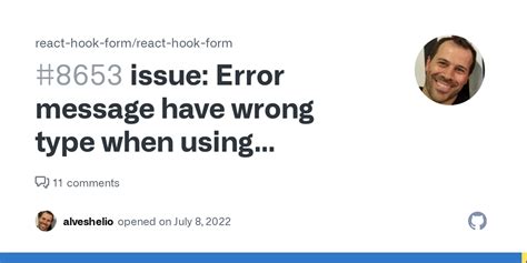 Issue Error Message Have Wrong Type When Using Useformcontext · Issue