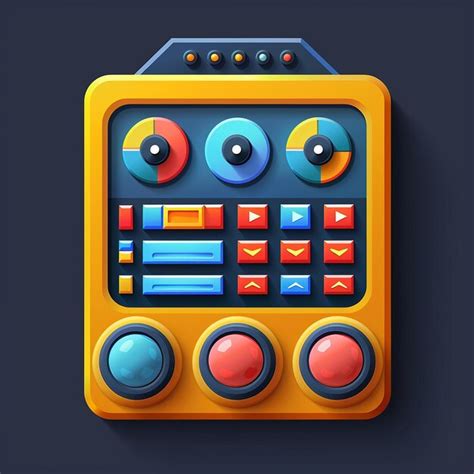 Control Panel Vector Icon Isolated On Flat Color Background Premium