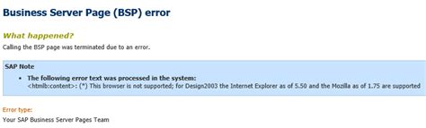 Solved Business Server Page Bsp Error Sap Community