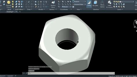 How To Create 3d Nut Bolt In Autocad Youtube