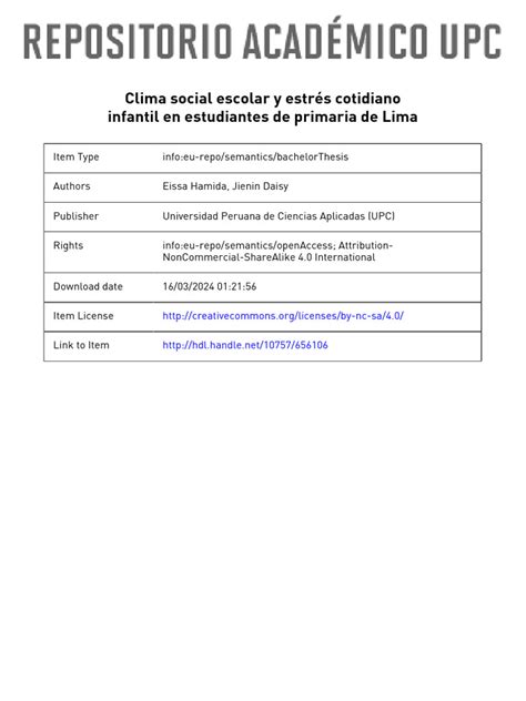 Estrés Escolar Pdf Estrés Biología Las Emociones