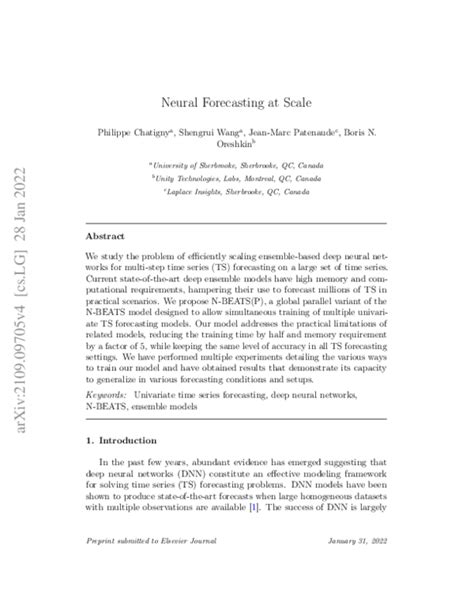 Pdf Neural Forecasting At Scale