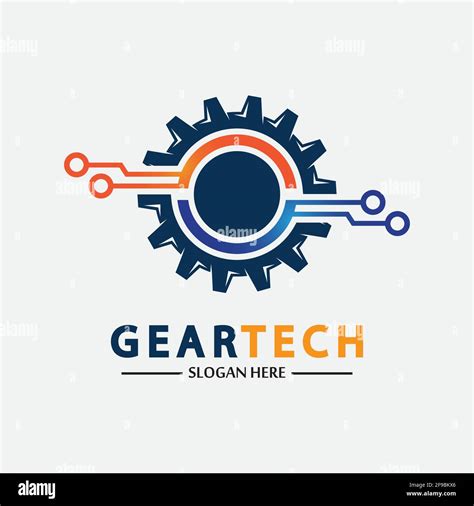 Tech Gear Logo Vector Design Template Technology Logo Template Design