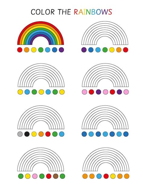 Premium Vector Educational Activity Color The Rainbows By Code
