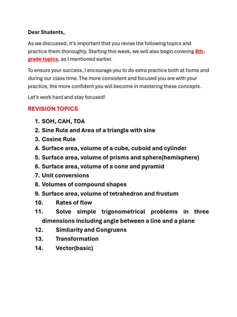 Igcse Math 9th Mid1 Topics Pdf Teaching Methods And Materials