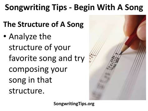 Songwriting Tips Begin With A Song Pptx