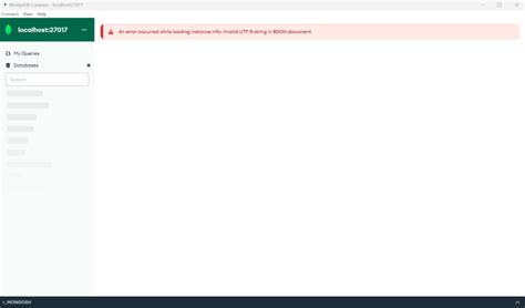 Mongodb Compass Error An Error Occurred While Loading Instance Info