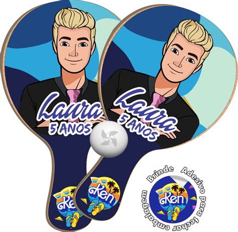 Kit Raquetes Ping Pong Ken Da Barbie Elo7 Produtos Especiais