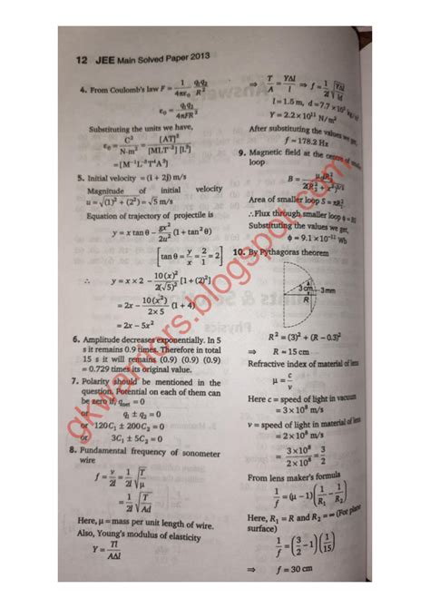 Jee Mains Previous Year Question Paper With Solution 2013 Gk Warriors हिंदी में Gk