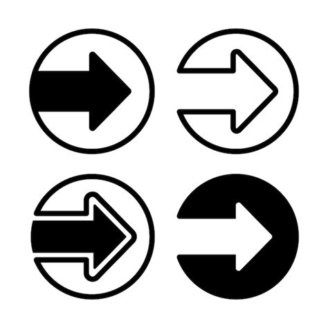 Free Vector Right Arrow Circle Set Of Four