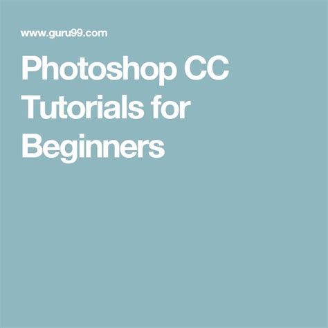 Photoshop Cc Tutorials For Beginners Photoshop Essentials Photoshop
